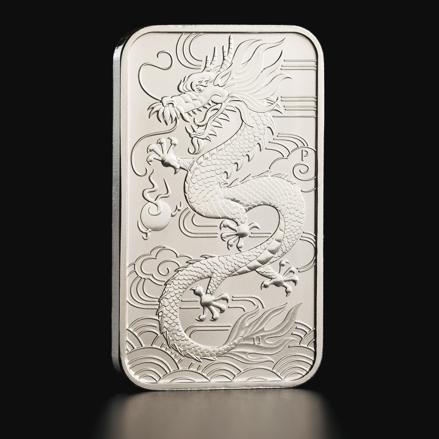 1 oz Australian Dragon Rectangular Silver Coin - Tavex Sweden