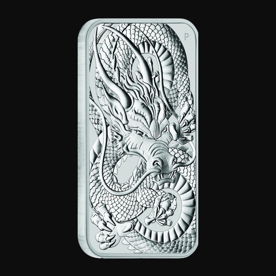 1 oz Australian Dragon Rectangular Silver Coin - Tavex Sweden