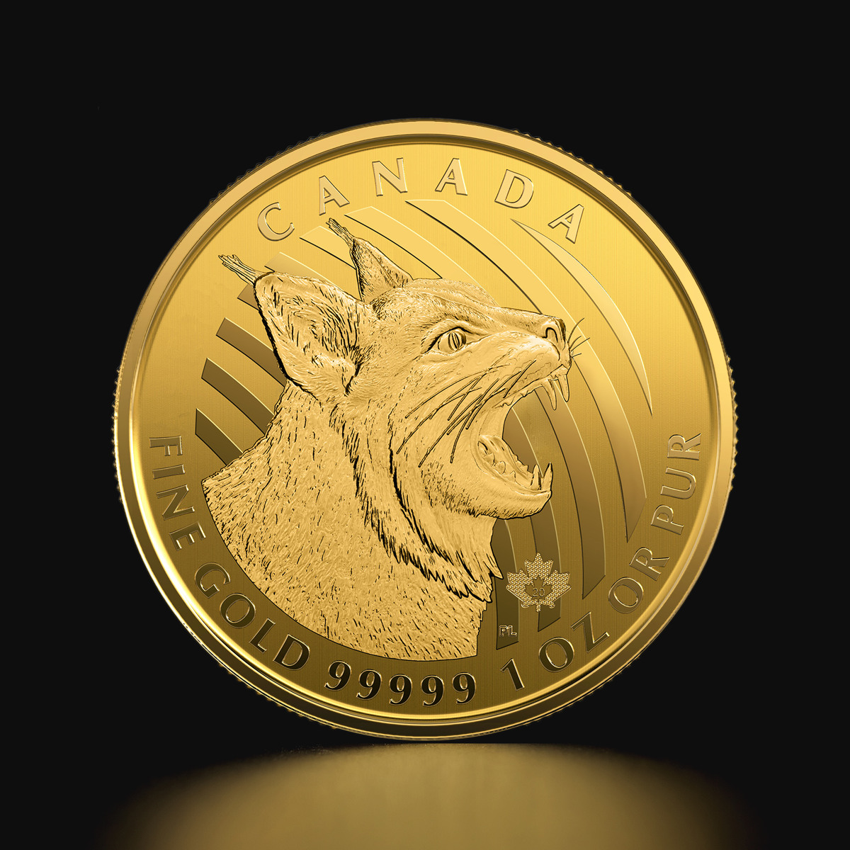 1 oz Canadian Bobcat 2020 Gold Coin 999.99 - Tavex Sweden