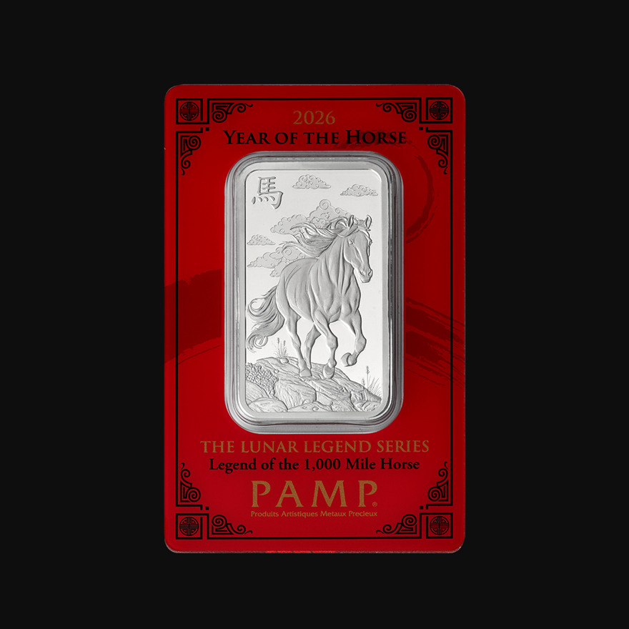 1 oz PAMP Lunar Year of the Horse 2026 Silver Bar - Tavex Sweden